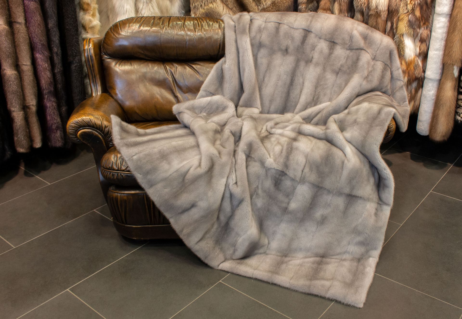 Sapphire Mink Fur Blanket | Lars Paustian