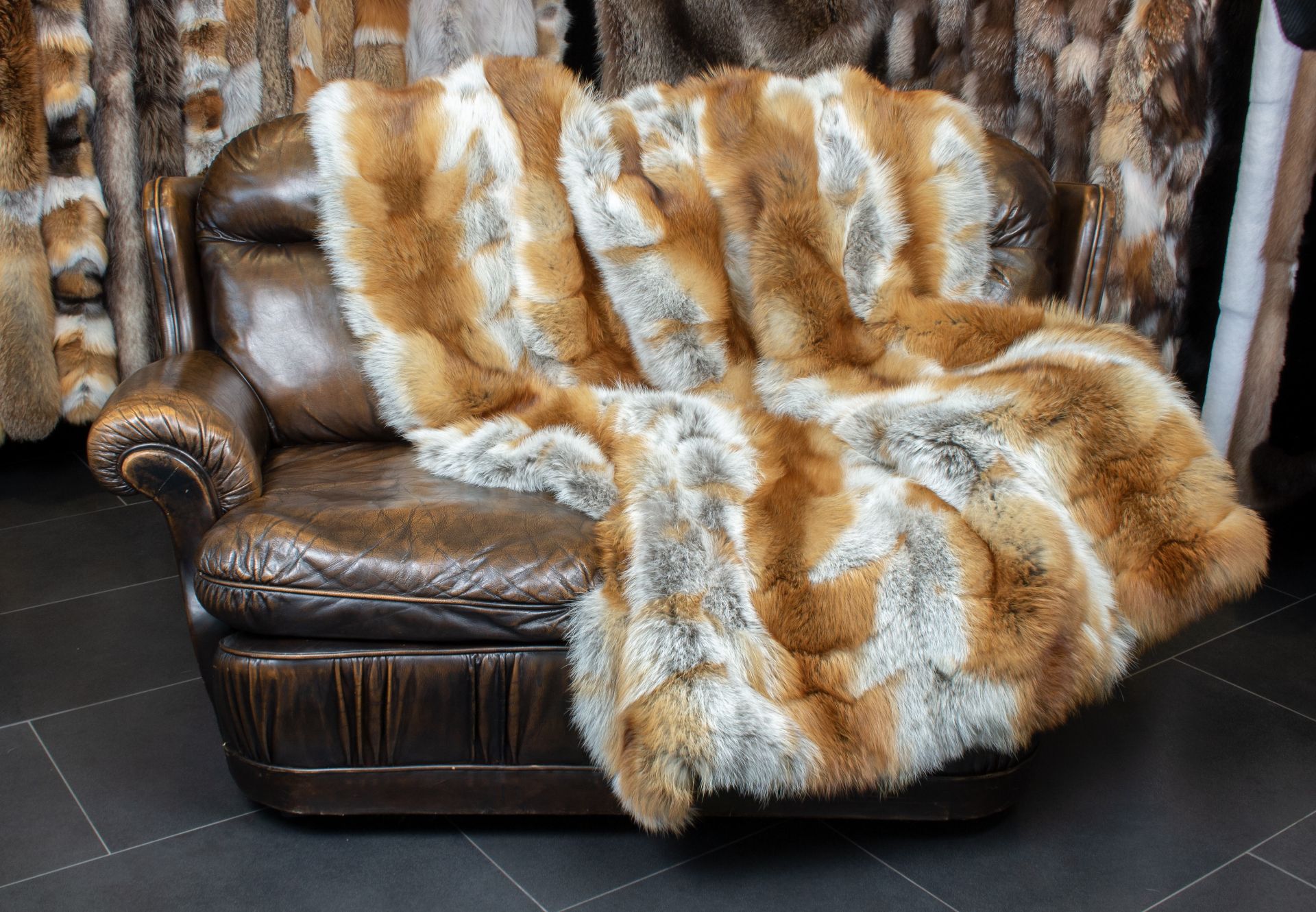 Red Fox Blanket - Patchwork Design | Furrier Lars Paustian