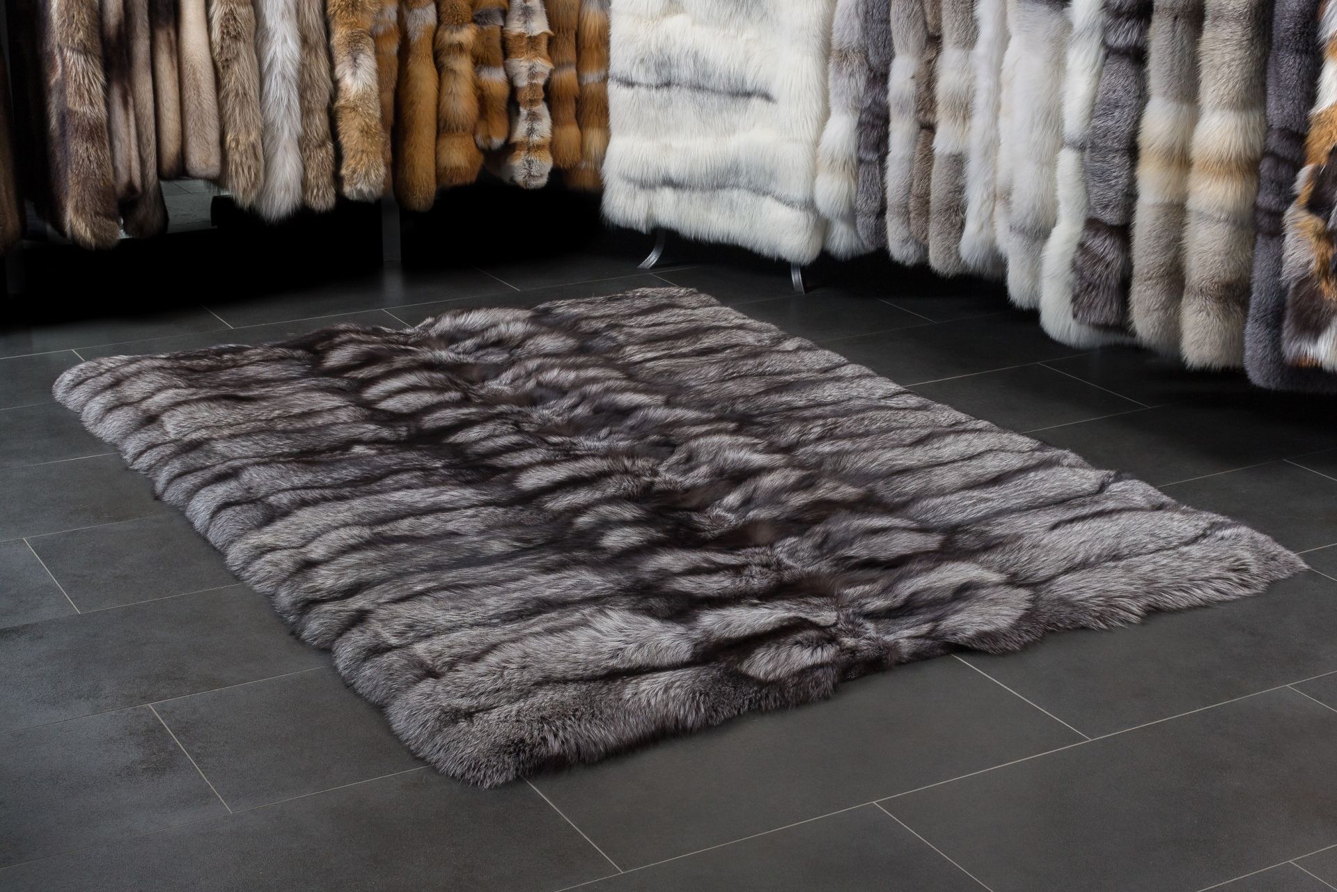 Silverfox Fur Rug made with real Fur | International Furs