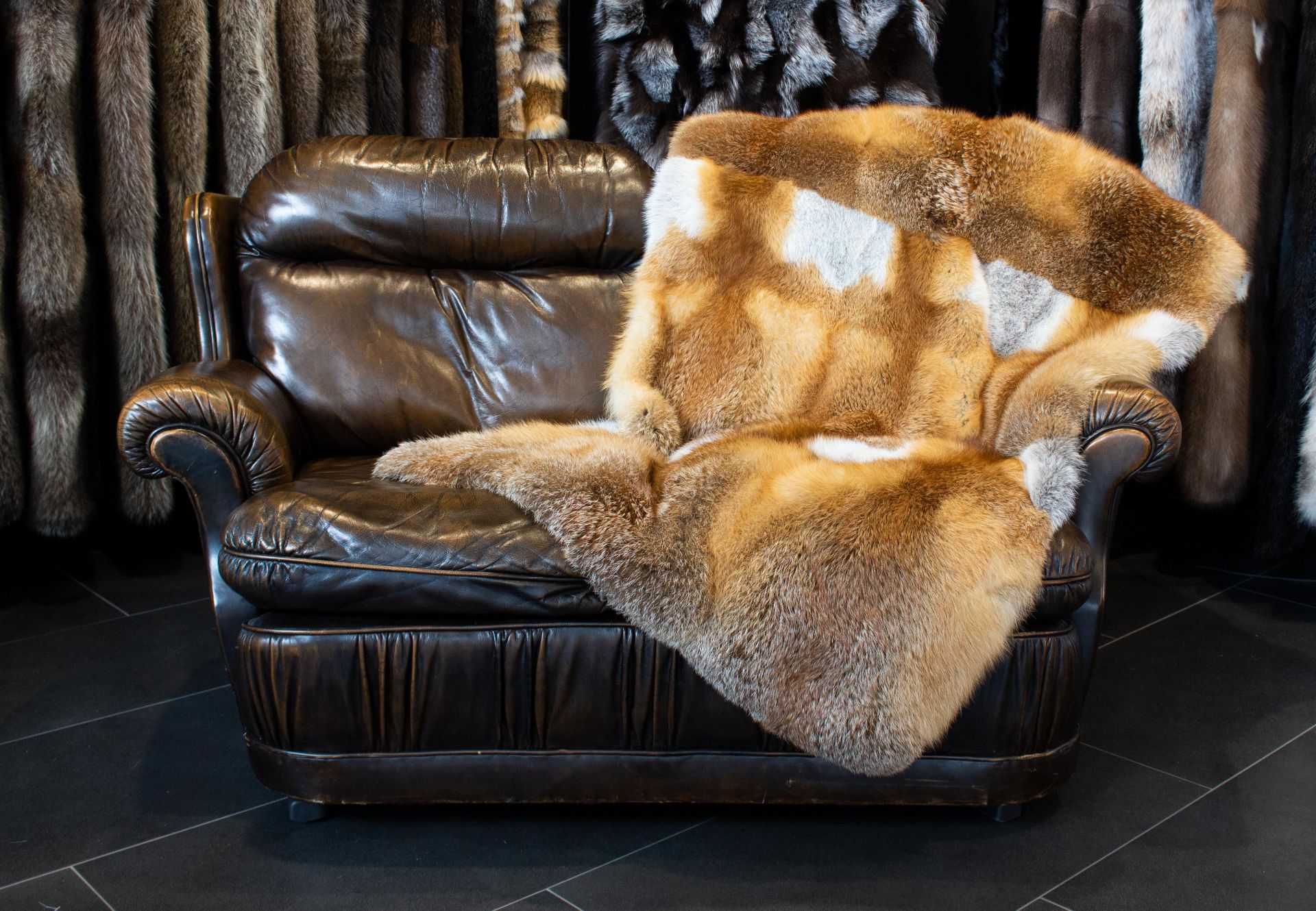 Impressive Fur Plaid made of European Red Foxes