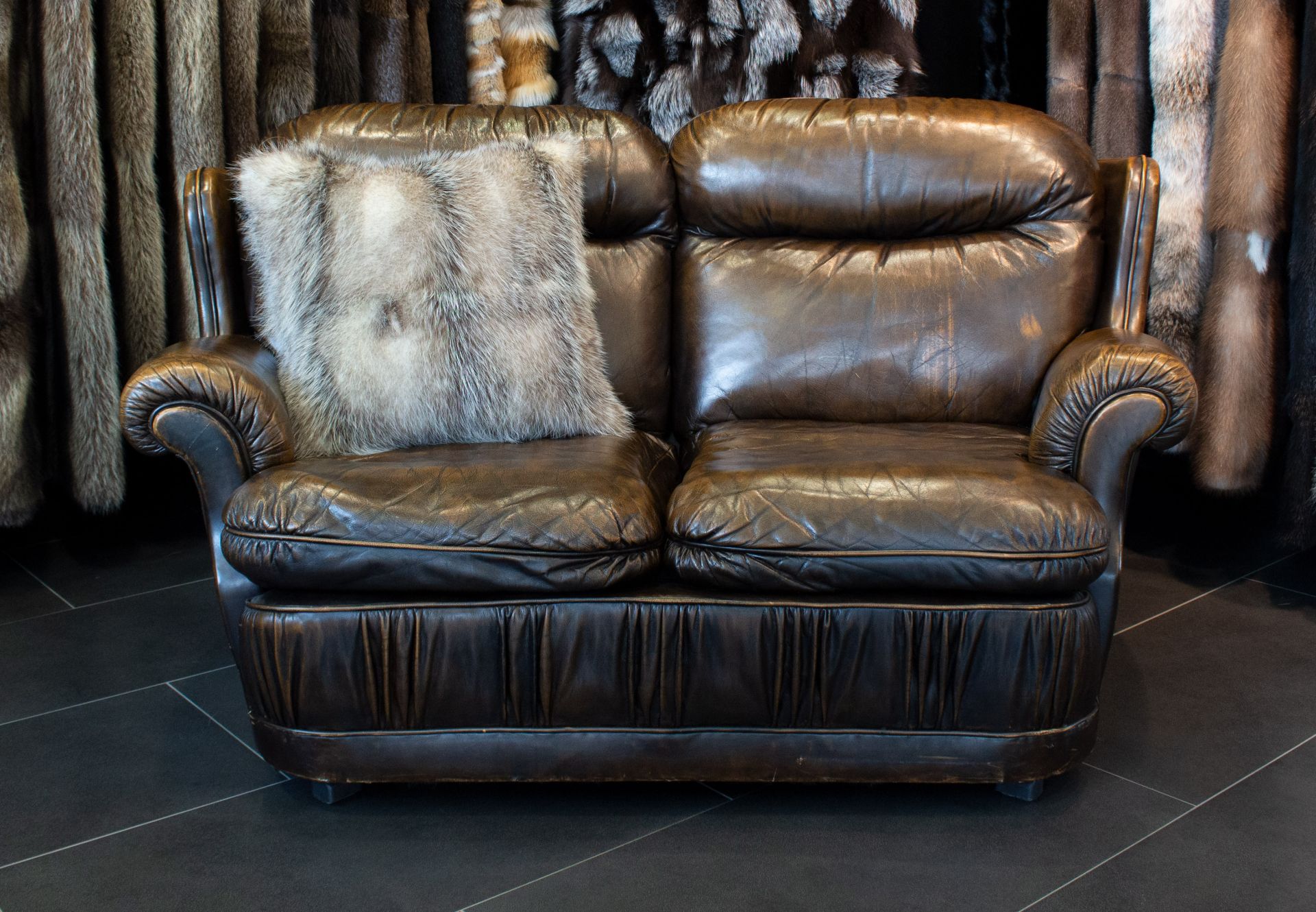 American Opossum Fur Pillow | Master Furrier | Real Fur