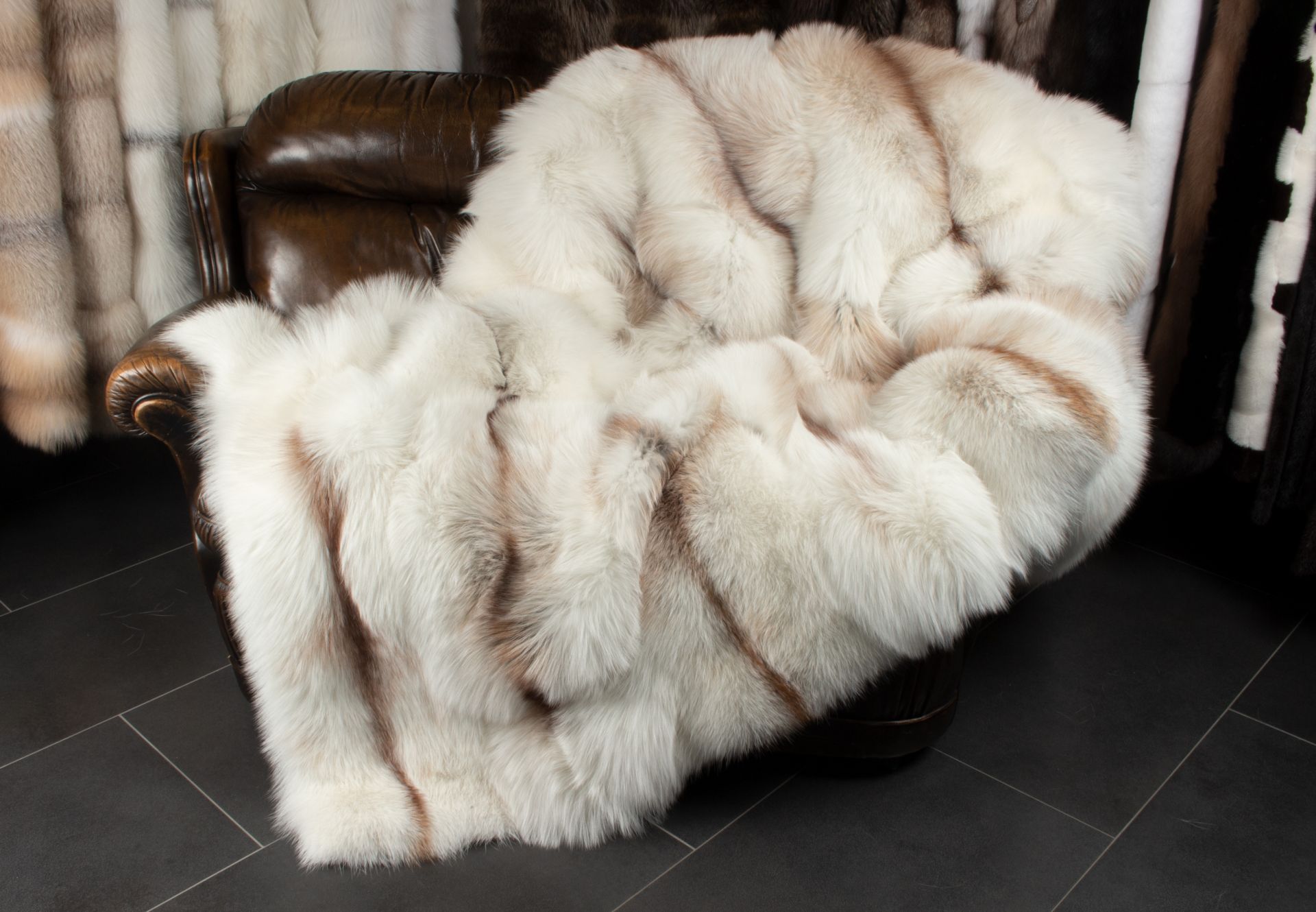Sun Glo Fox Fur Blanket - Luxurious Home Decor Accent