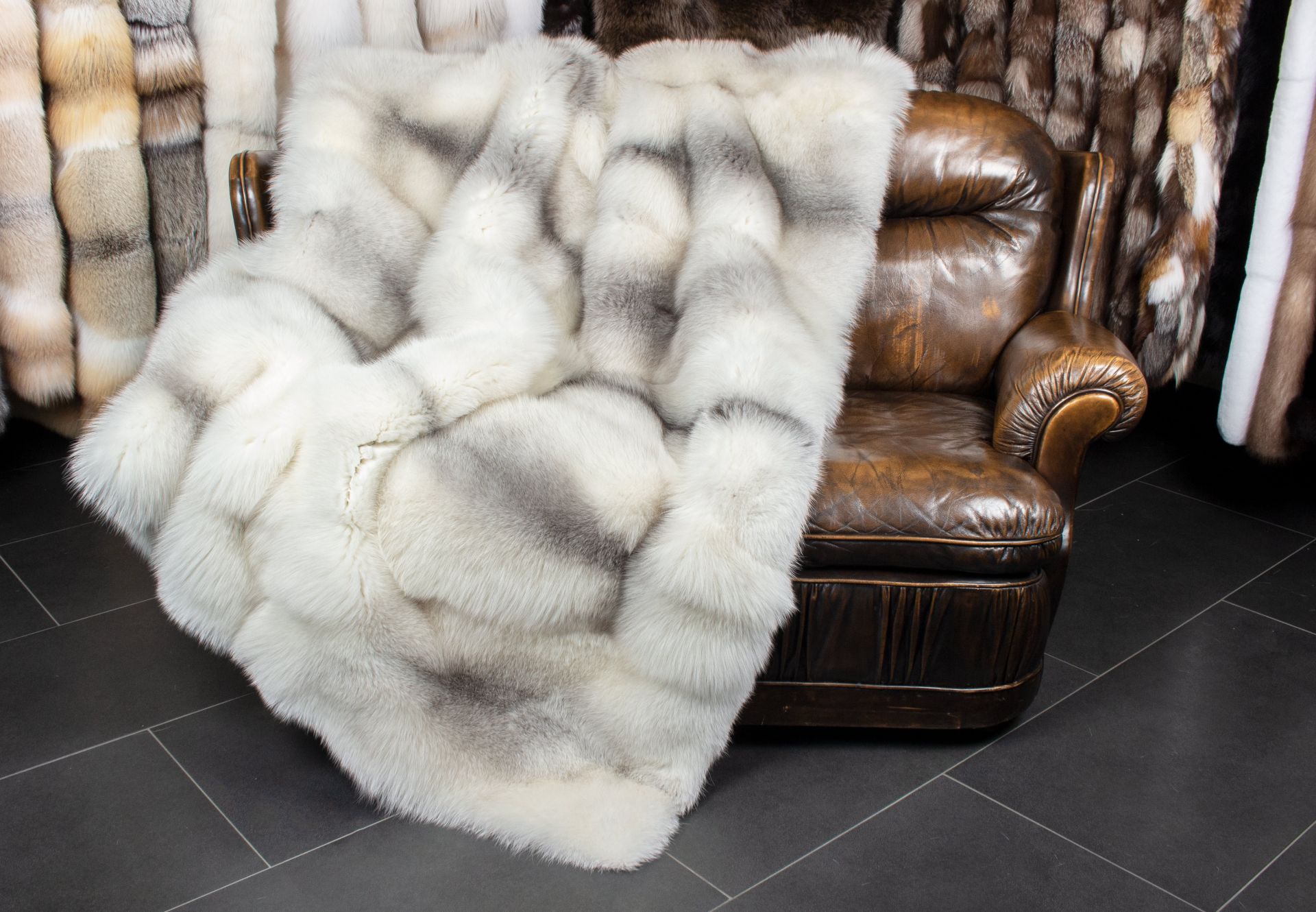 Quality Arctic Marble SAGA Fox Fur Carpet | Master Furrier