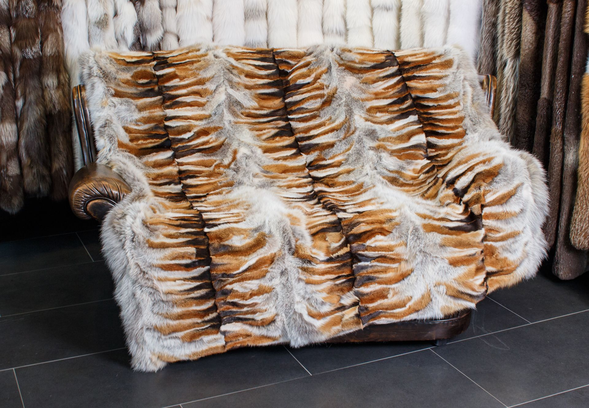 European Red Fox Fur Throw "Dark Type"