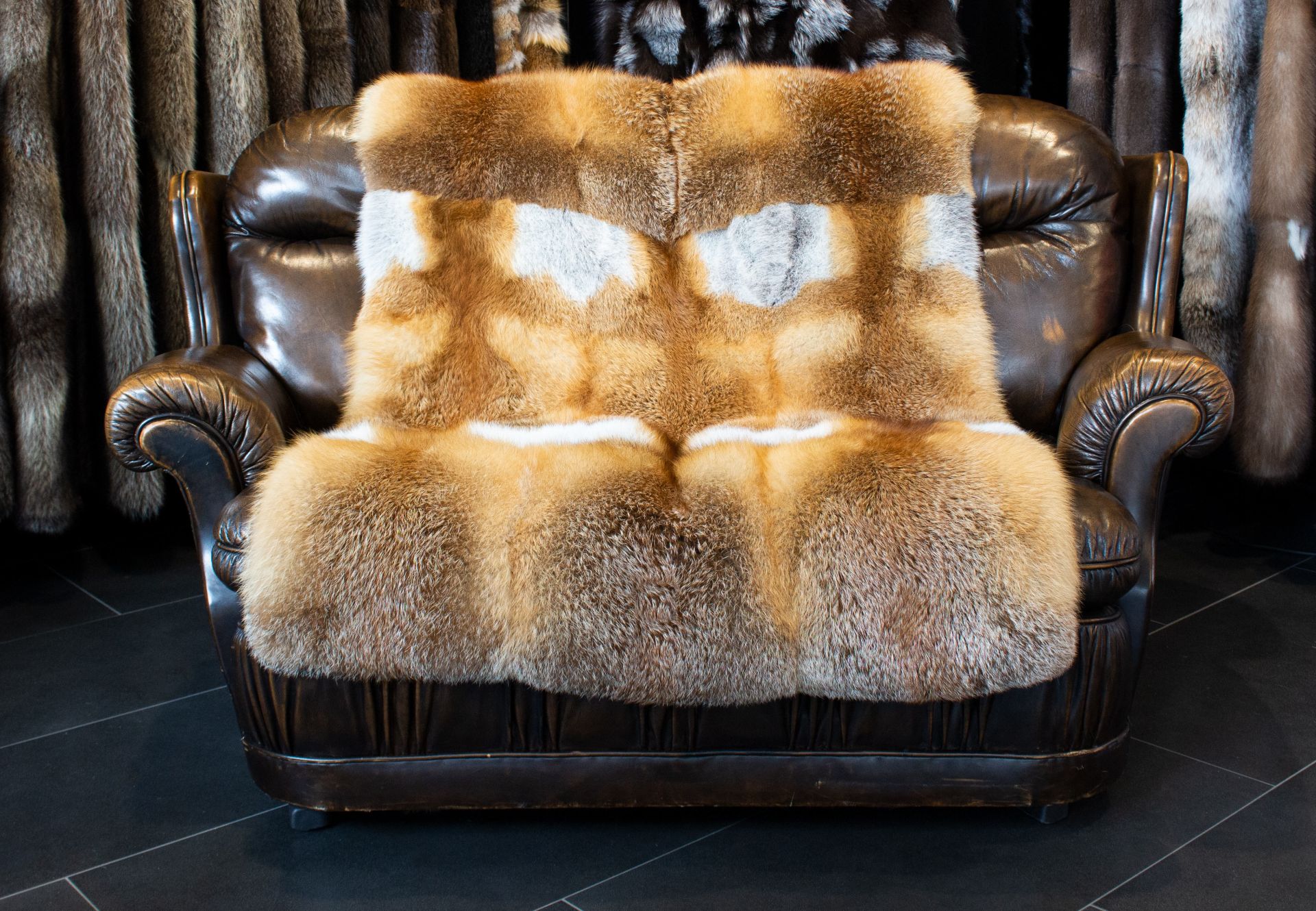 Impressive Fur Plaid made of European Red Foxes