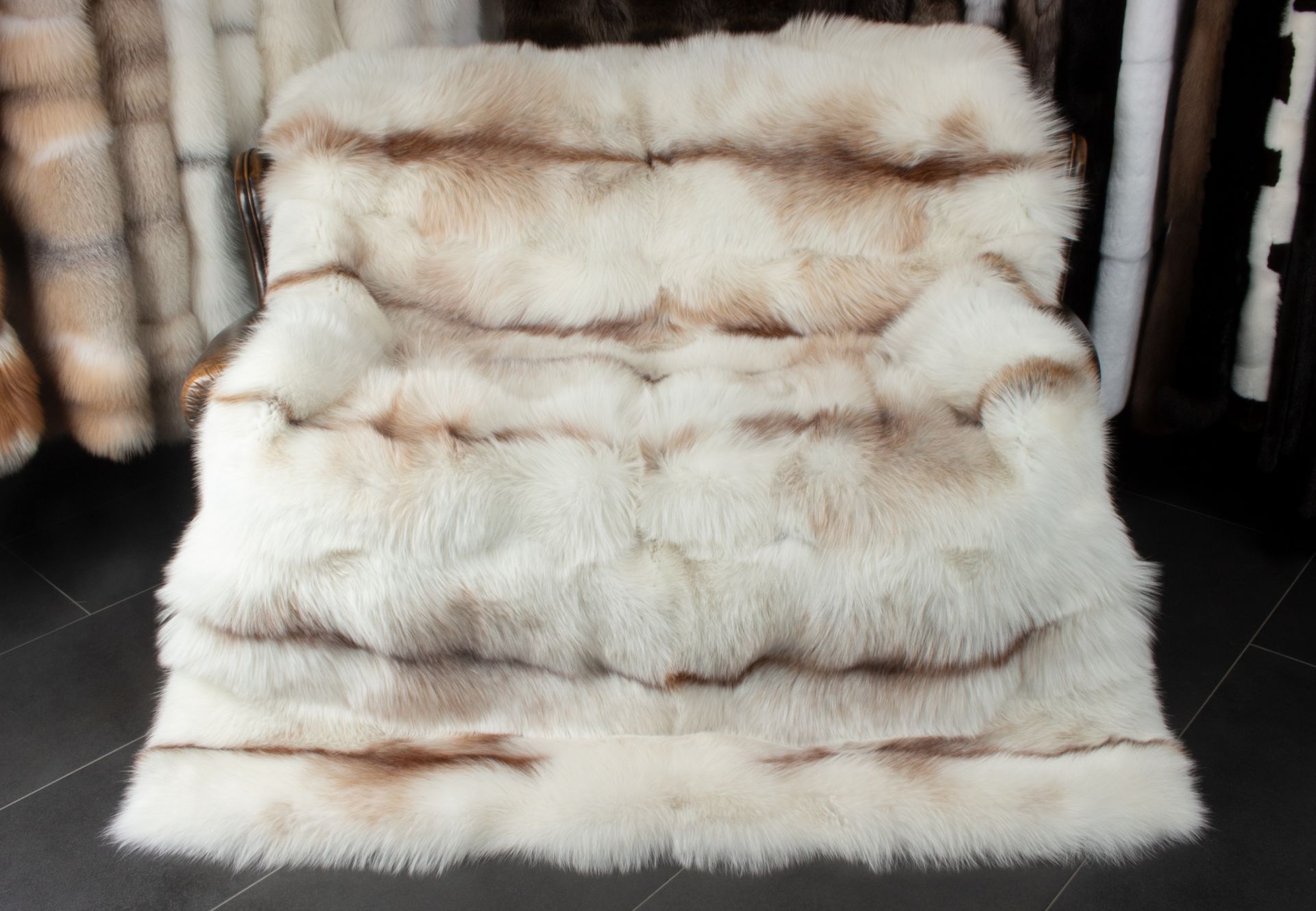 Sun Glo Fox Fur Blanket - Luxurious Home Decor Accent