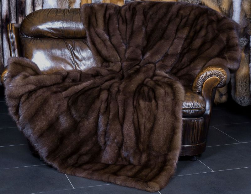 Russian Sable Fur Blanket Titanio