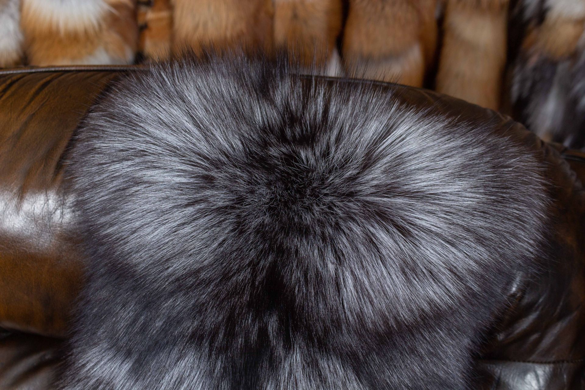 Noble Silver Fox Fur Cushion with Double-Sided Fur
