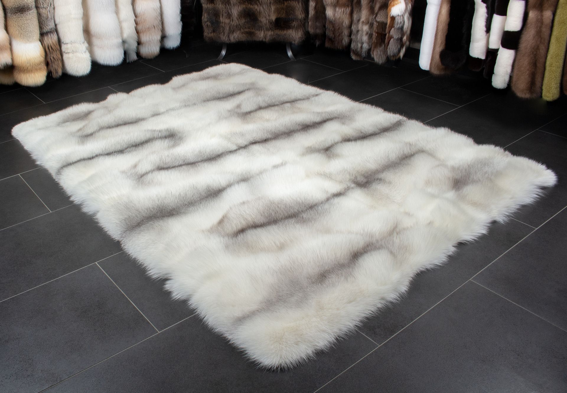 Quality Arctic Marble SAGA Fox Fur Carpet | Master Furrier